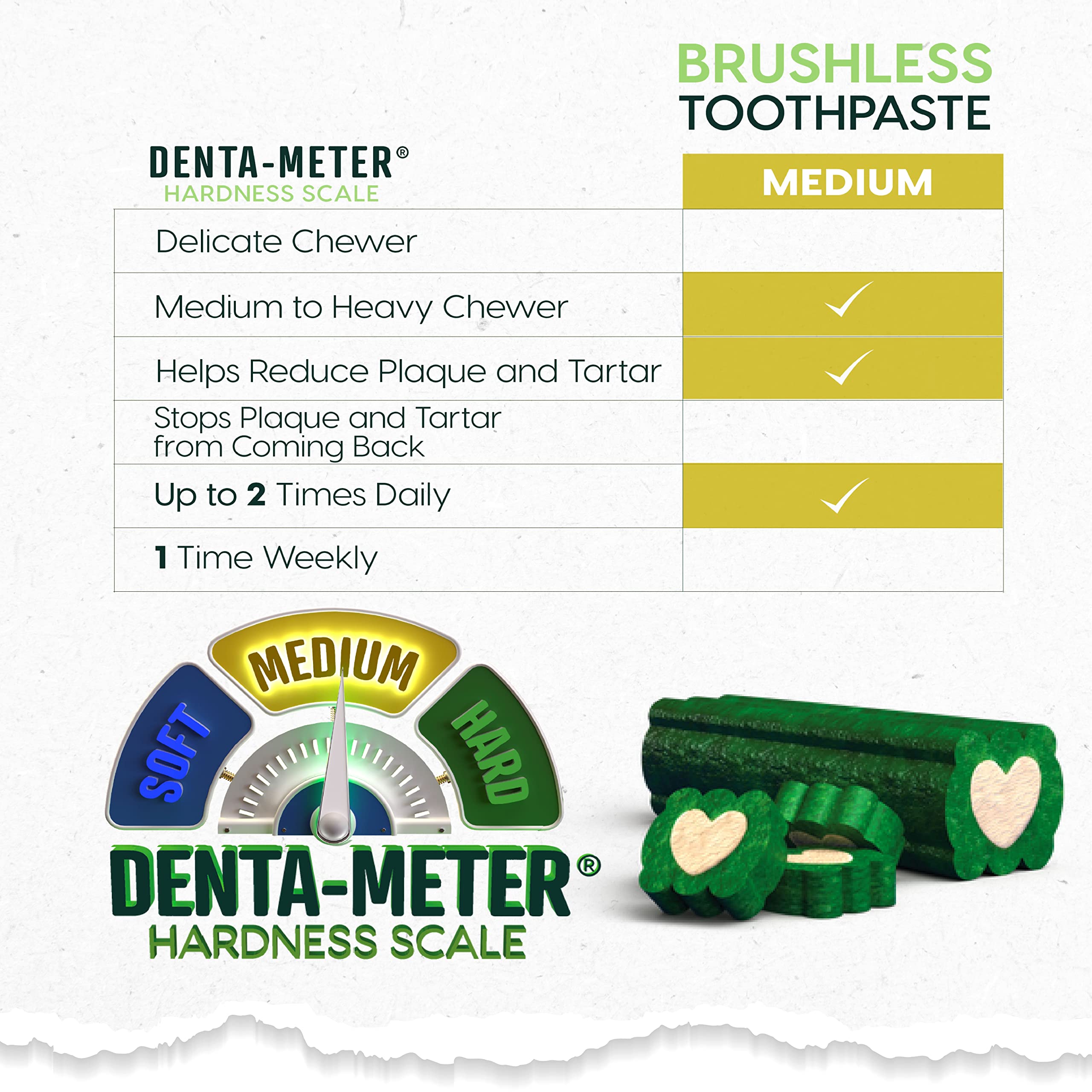 Ark Naturals Brushless Toothpaste β Medium Breeds, 18oz Bag, 2-Pack β Dog Dental Chew with Toothpaste Center β Freshen Breath and Reduce Plaque & Tartar with Dental Chews for Dogs