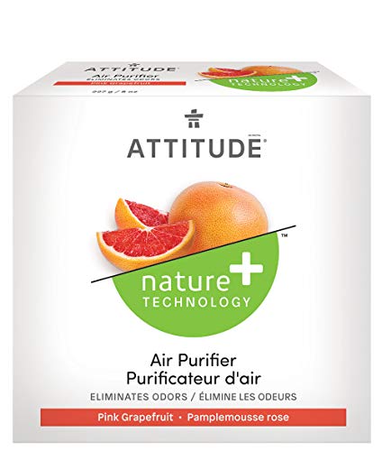 ATTITUDE Natural Air Purifier with Activated Carbon Filter, Hypoallergenic, Pink Grapefruit, 8 Oz, 15226