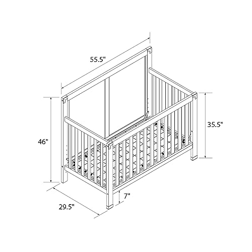 Baby Relax Miles 5-in-1 Convertible Crib, Nursery Furniture, Classic White