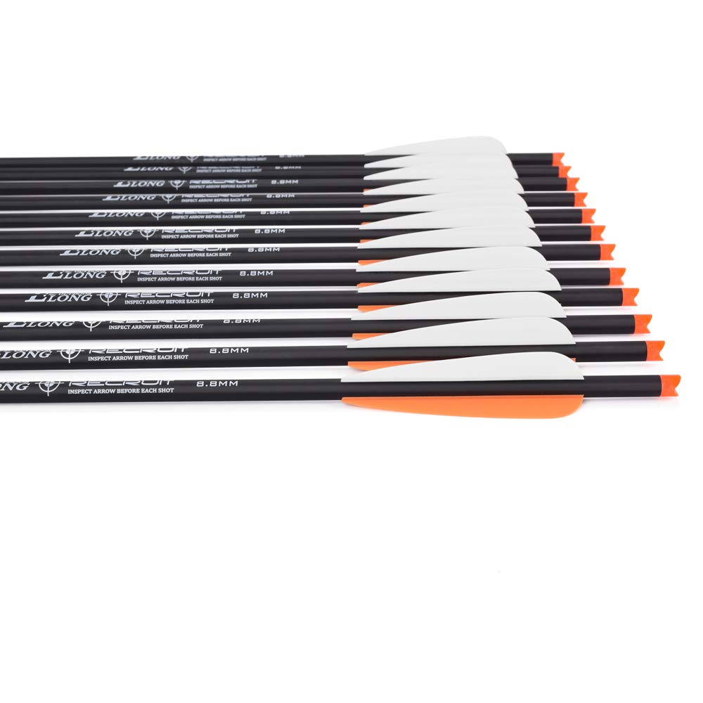 20Inch Carbon Crossbow Bolts Hunting Archery Arrows with 4" Vanes Moon Nocks Target Tip (Pack of 12)