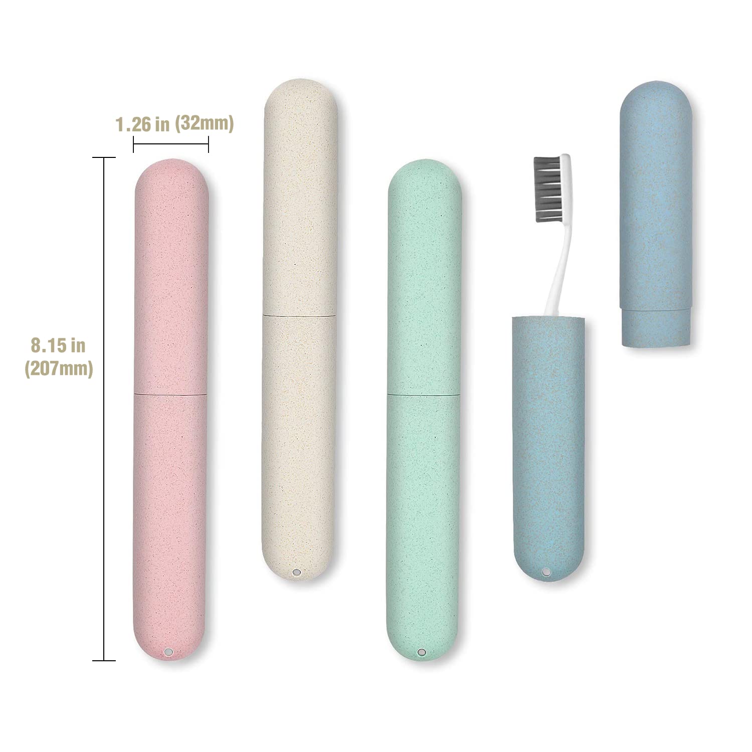 8 Pack Travel Toothbrush Case, Portable Breathable Toothbrush Holder Long 9 inch for Travel, Camping, Business Trips, Schools and Home, Multifuction Toothbrushes Toothpaste Set