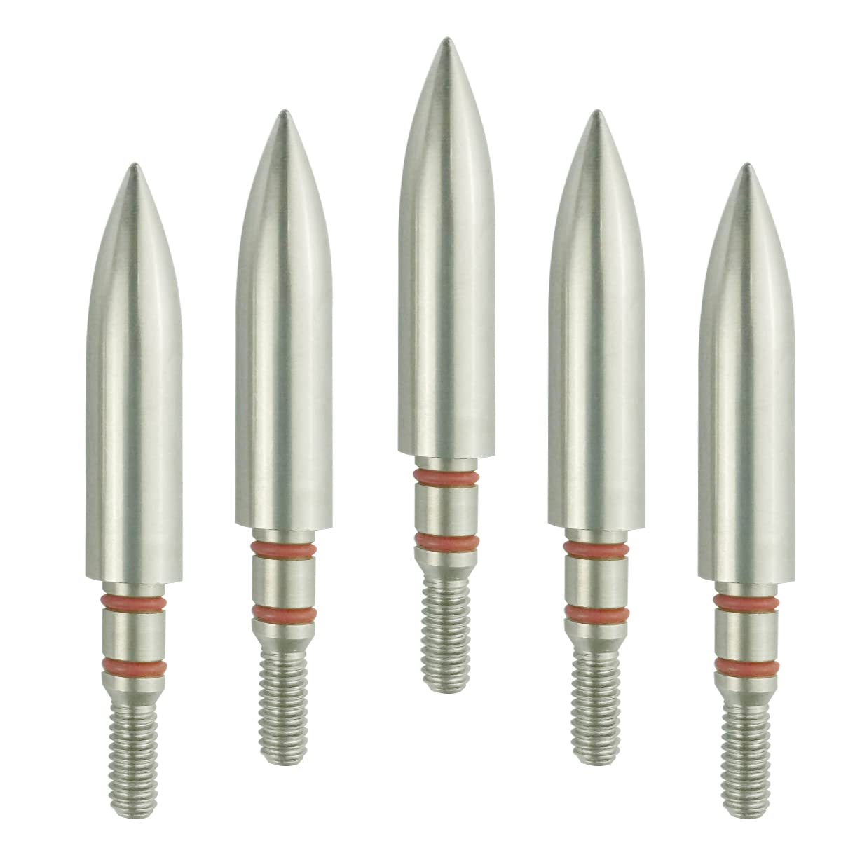 200grains Field Points arrowheads, 100/125/150/200 Grains Field Points Stainless Steel Archery Target Bullet Point Sharp Targethead Screw in Broadheads (1 Dozen 12 PCS) (5/16"-200grains)
