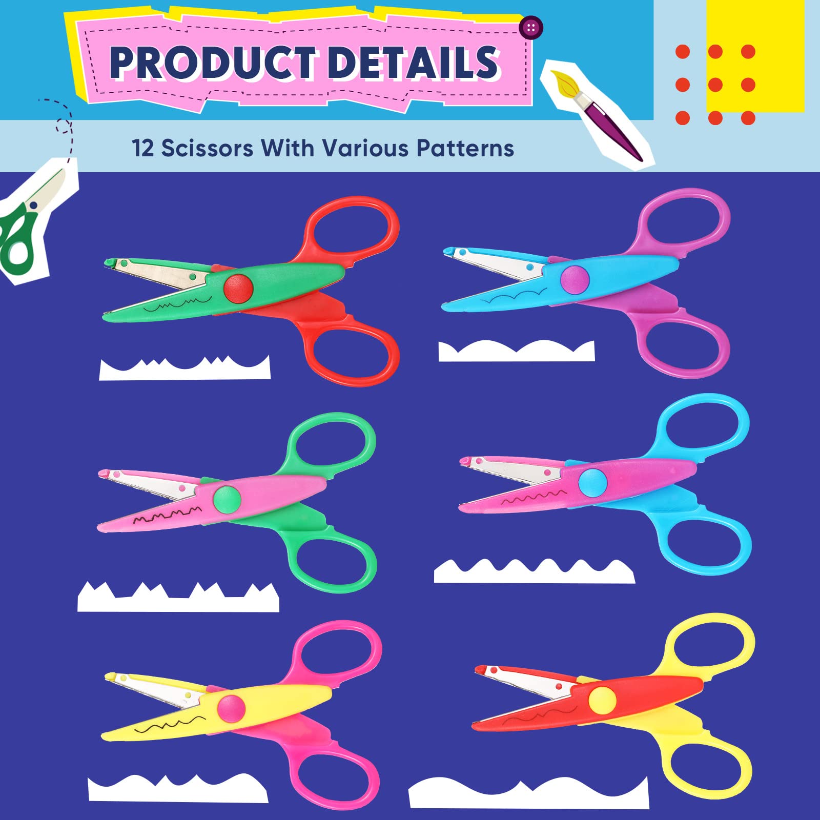 22 Pcs Craft Hole Punch and Creative Scissors Set, Including 12 Craft Pattern Scissors Decorative Edge Scrapbooking Edging Scissors, 10 Paper Punch for School Kids Adults Crafting