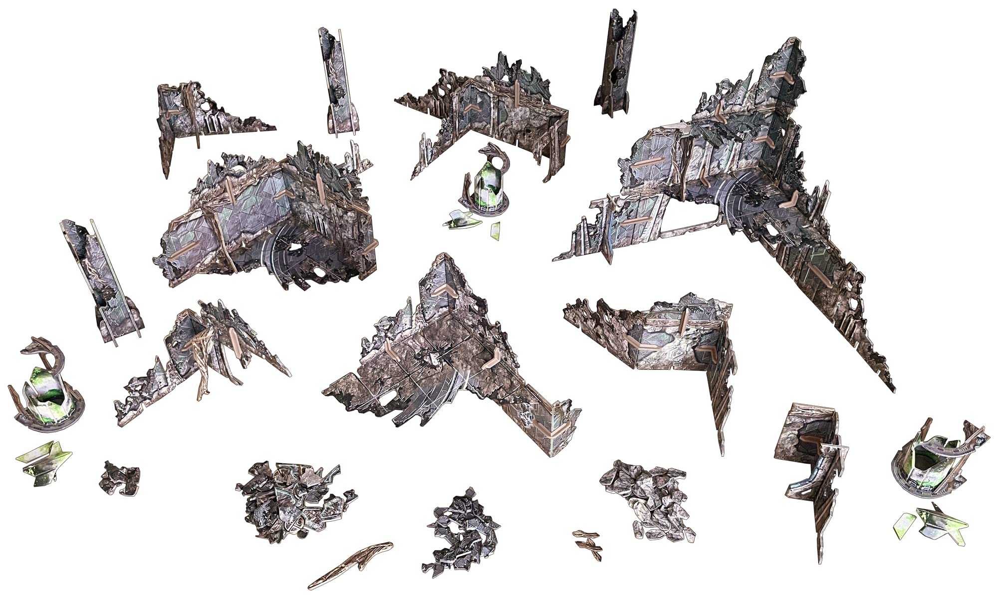 Battle Systems - Modular Tabletop 3D Gaming Sci-Fi Terrain - Perfect for 28mm-35mm Miniatures and Figures - No Painting Required - Science Fiction Aliens 40K Wargame - (Alien Catacombs)