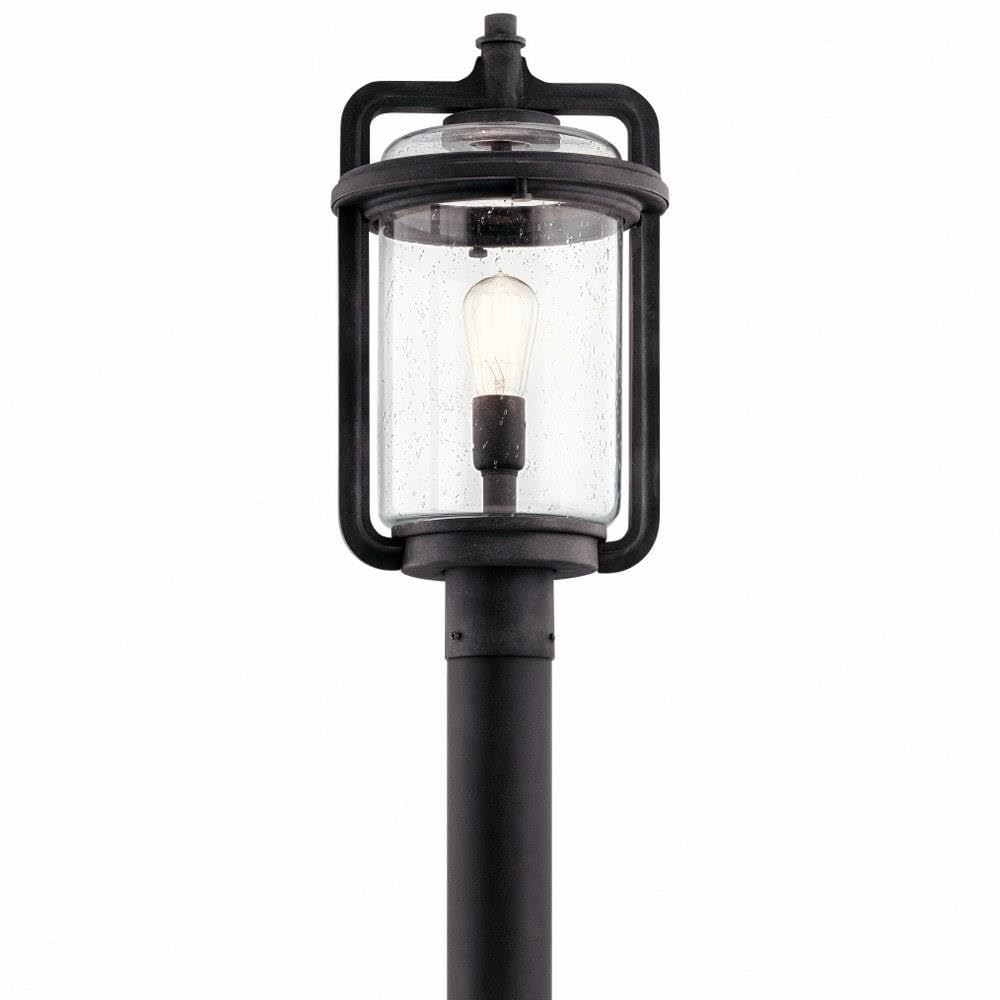 Bailey Street Home 1 Light Outdoor Post Lantern with Vintage Industrial Inspirations 19.75 inches Tall by 10 inches Wide Vintage Industrial Outdoor Post Lantern 147-Bel-2748982