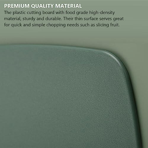 Cutting Boards for Kitchen,Plastic Cutting Board Set of 3, Thick Chopping Boards for Meat, Veggies, Fruits, with Easy Grip Handle,Dishwasher Safe (Green, 3Pcs)