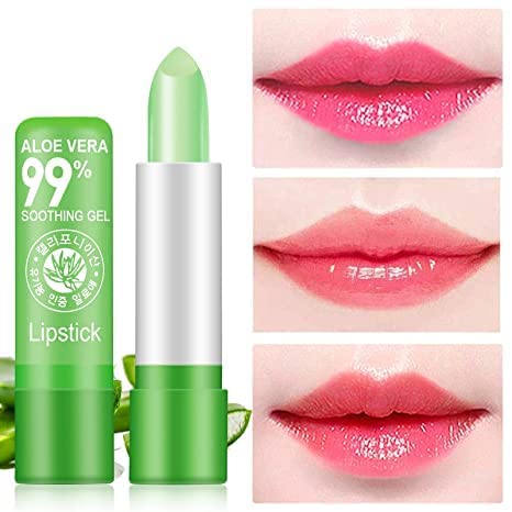 5PACK Color Changing Lipstick,99% Pure Aloe Vera Magic Temperature and PH Color Changing Nutritious Lip Blam,Long Lasting Lip Moisturizing Lip Gloss Make up set, 0.1764 Ounce