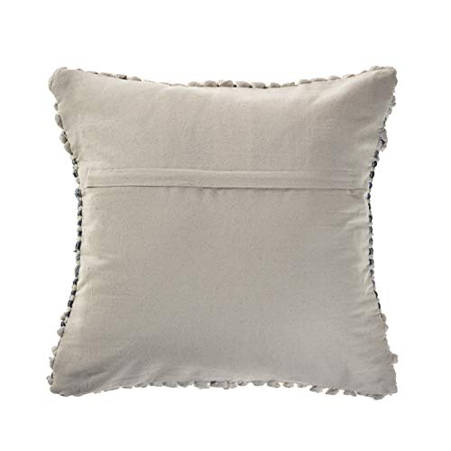 LR Home - LR07435-BLOIIPL Bold Textured Navy Throw Pillow Area Rug, 18" x 18", Blue/Ivory