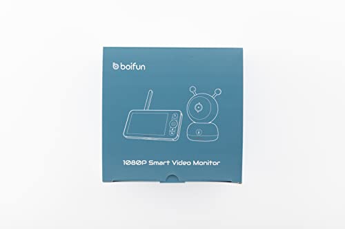 BOIFUN 5" Baby Monitor, 1080p WiFi Baby Monitor Via Android/iOS App Control, Video Record & Playback, Temp & Humidity Sensor, Night Vision, 2-Way Talk, Motion & Sound Detection, with Wall Mount Base