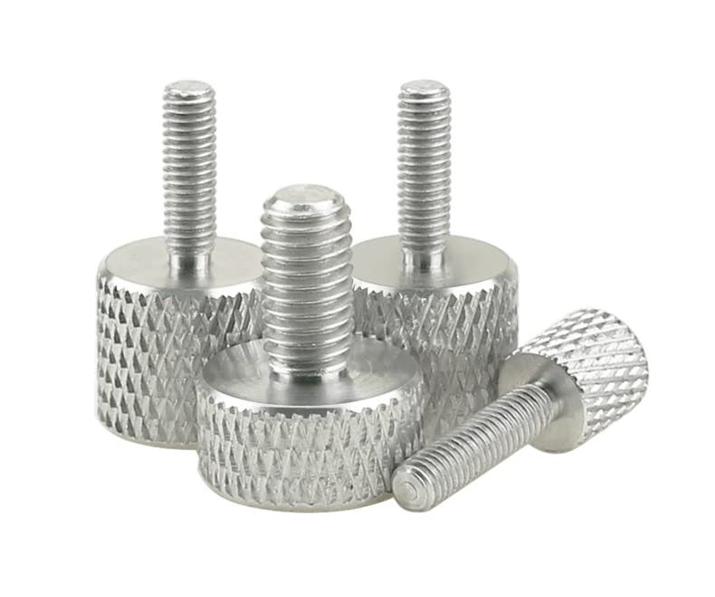 20 Pcs Aluminum knurling Fully Threaded Hand Twistscrew,for Motherboard Installation Etc.M4x6mm