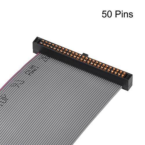 uxcell IDC Wire Flat Ribbon Cable FC/FC Female Connector A-Type 50Pins 1.27mm Pitch 20cm Length