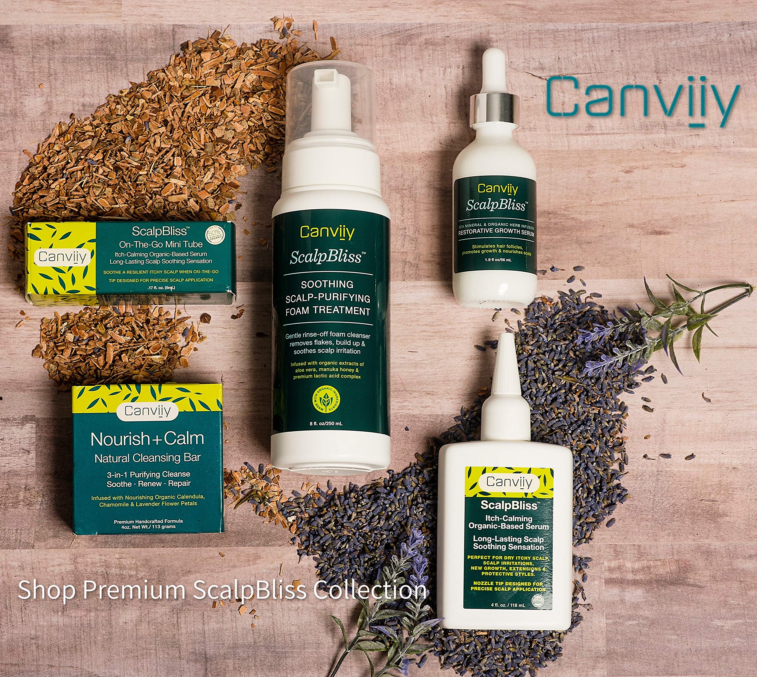 Canviiy ScalpBliss Itch-Calming Serum, Long-Lasting Soothing Scalp Moisturizer for Dry itchy Scalp, Enriched with Aloe Vera, Witch Hazel, Manuka Honey and Peppermint Oil (Organic Based)