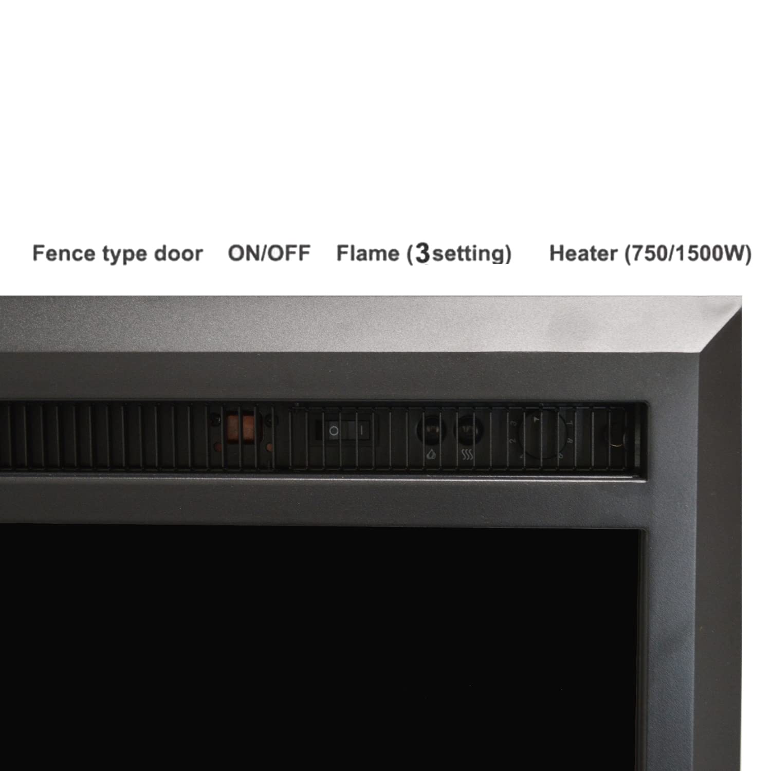 26 inch Western Electric Fireplace Insert, Heater, Recessed Mounted with Fire Crackling Sound, Remote Control, 750/1500W, Black