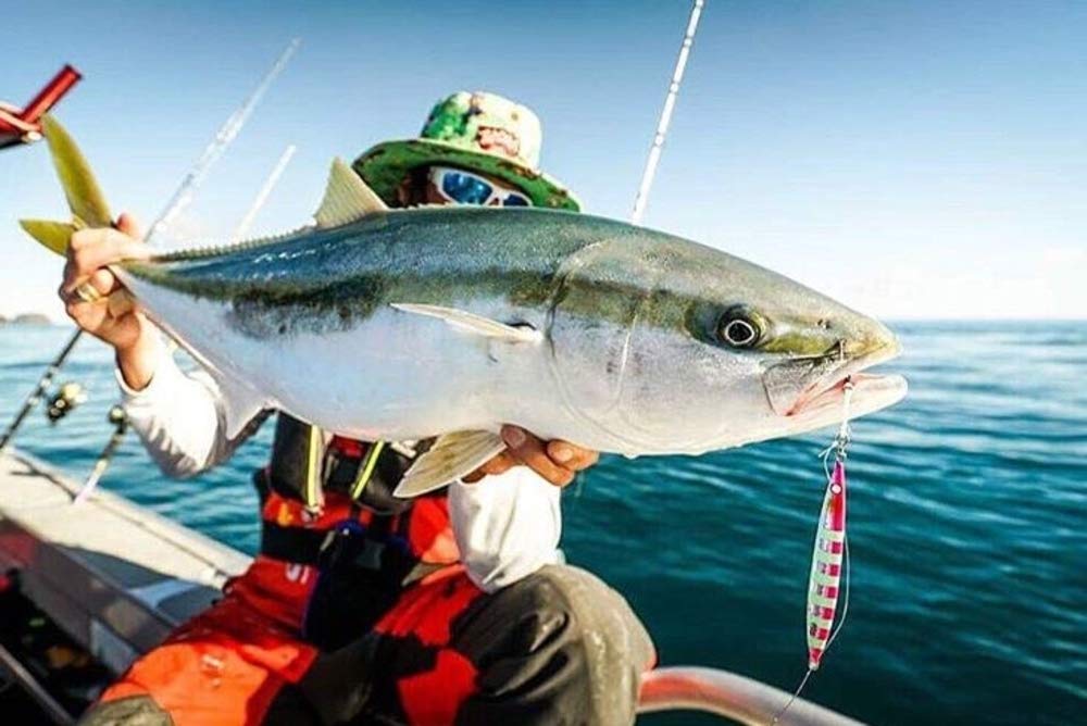 Nomad Design Deep Water Fishing - Erratic Action Trigger for Predators, Fast Sinking & BKK Jig Assist Hooks The Streaker 120G - 4 oz - Crimson Tide