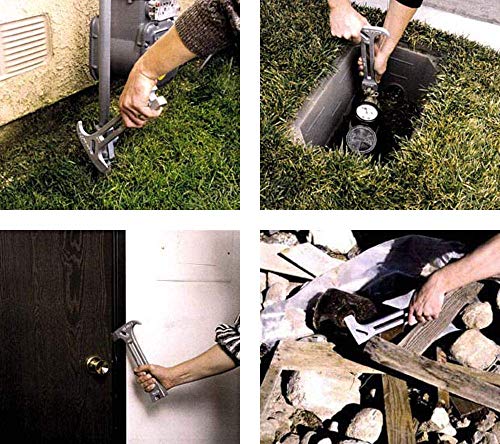 4 in 1 Emergency Tool: Gas & Water Shut Off, Pry Bar, 4 in 1, Non Sparking, Emergency earthquake Gas Shut Off Valve - Fireman Tools - Tool Emergency - Emergency Tools - Gas Turn Off Wrench - Tern Tool