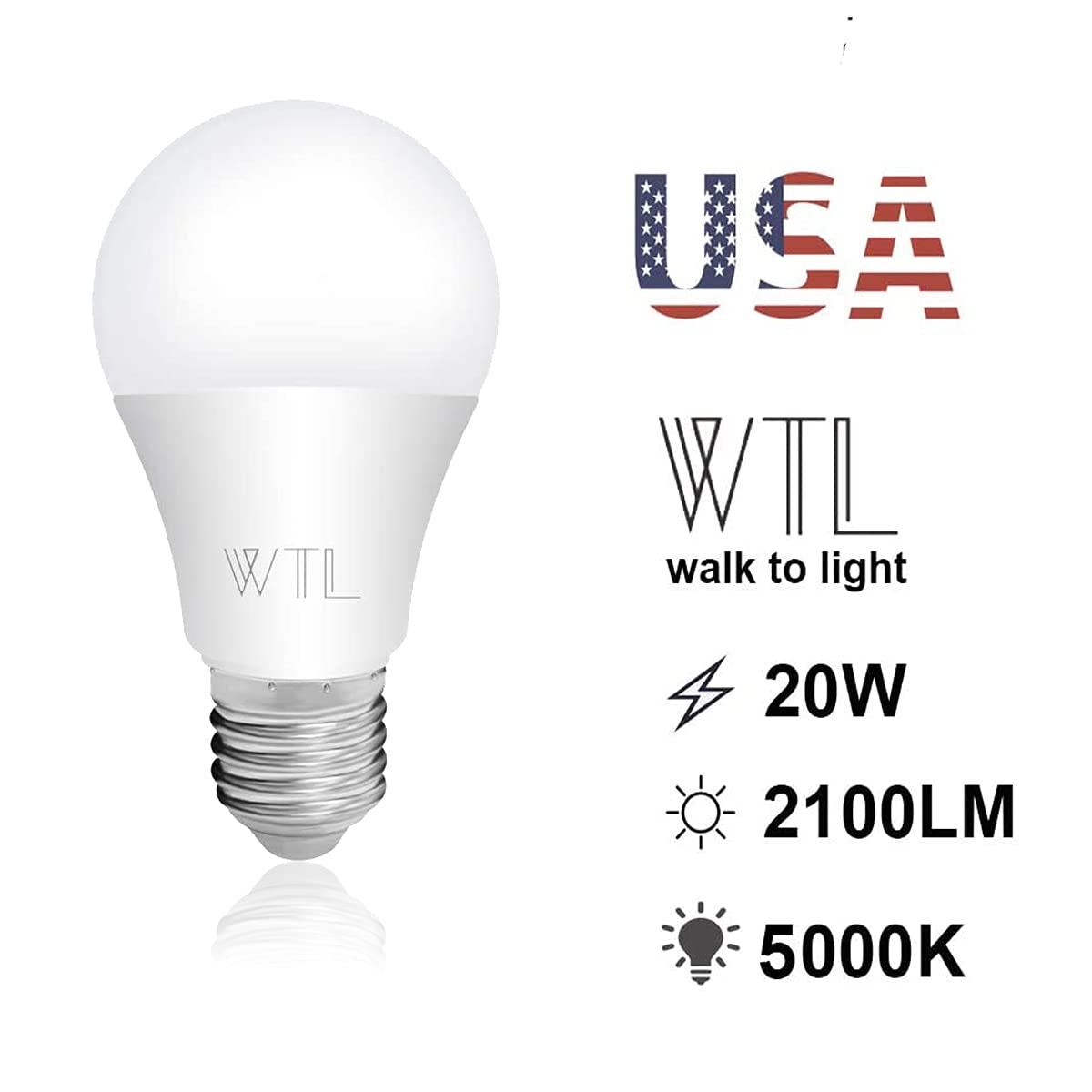 3 Way LED Light Bulbs 50 100 150W Equivalent A21,Three Way Light Bulb 5000K Daylight 6W/14W/20W,E26 Base,for Living Room,No Flicker,2 Pack