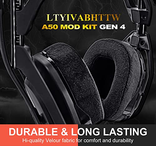A50 Mod Kit Gen 4 - Ear Cushion Compatible with Astro Gaming A50 Wireless Headset Velvet - Headband/Microphone Foam/Ear Pads I Not Work with GEN 3