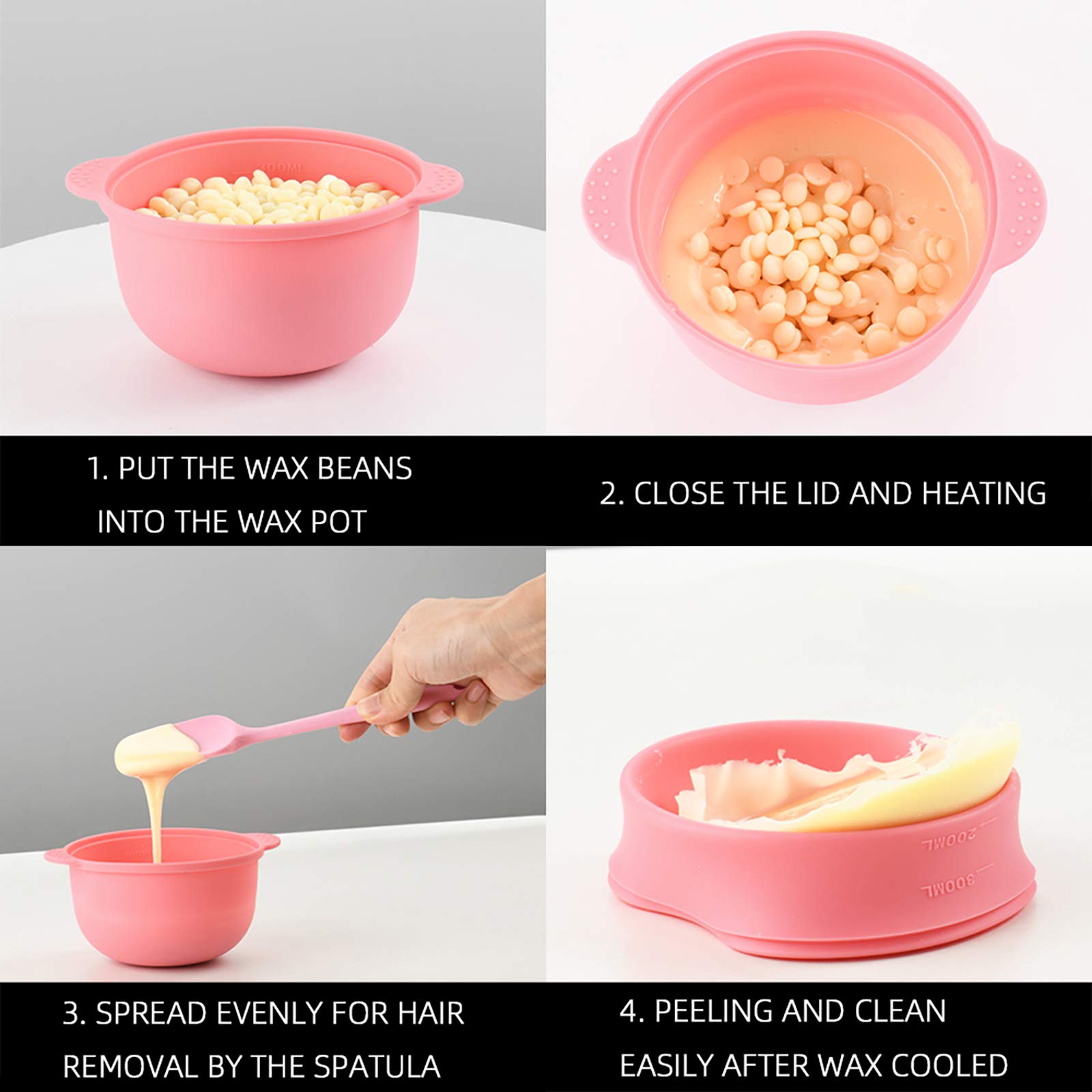 Non-stick Wax Pot, Replacement 16 OZ Wax Bowl, Reusable & Removable Waxing Pots for All Kinds of 500ml Wax Heater Machine