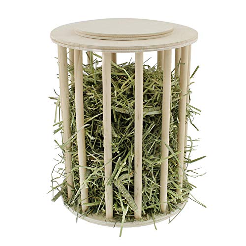 Rural365 Rabbit Hay Feeder Rack for Small Animals, 7.6in Round - Bunny Feeder, Guinea Pig Food Bowl, Chinchilla Hay Bin