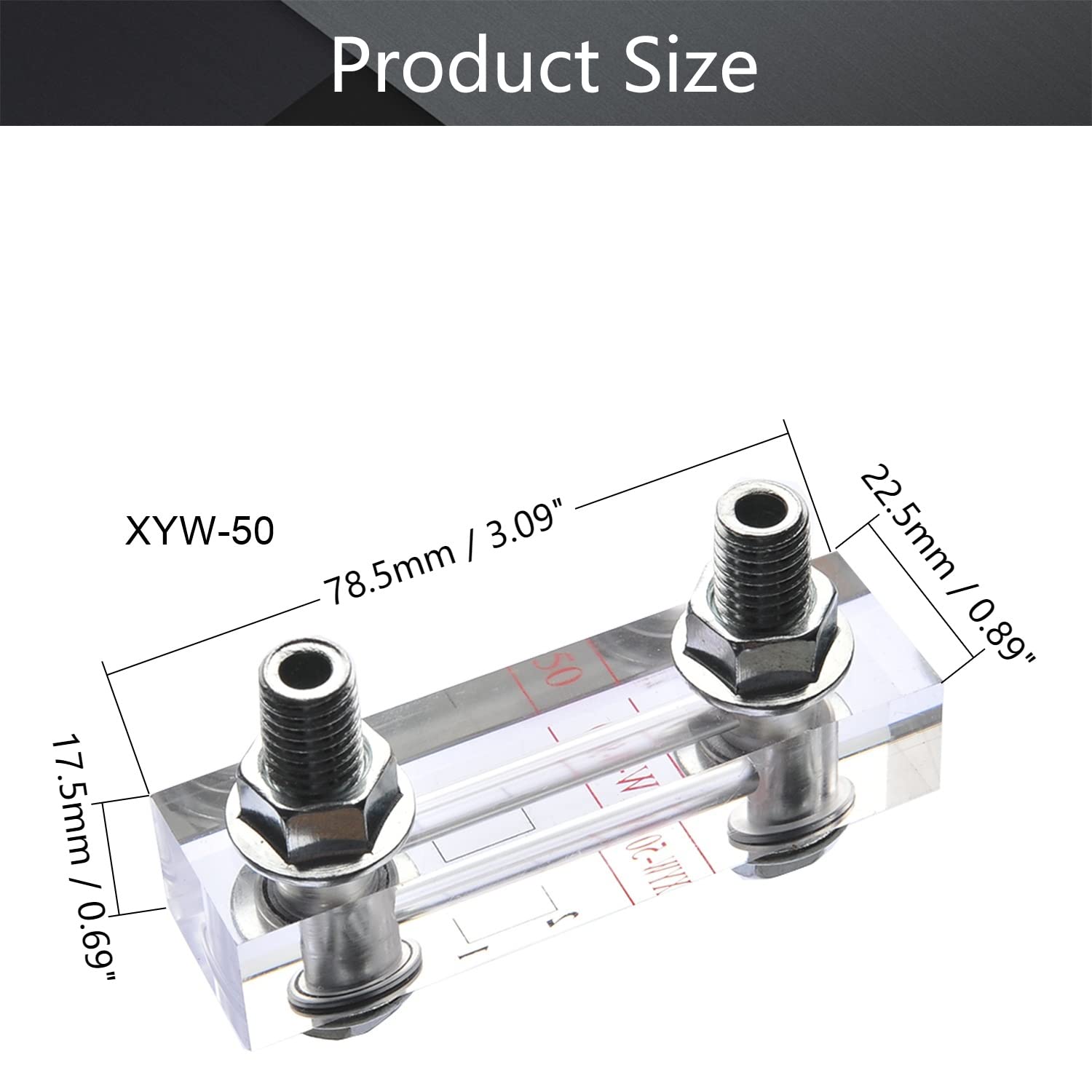 Othmro XYW-50 Flowmeter Acrylic plexiglass Level Gauge Oil Level Gauge Water Level Gauge 1pcs