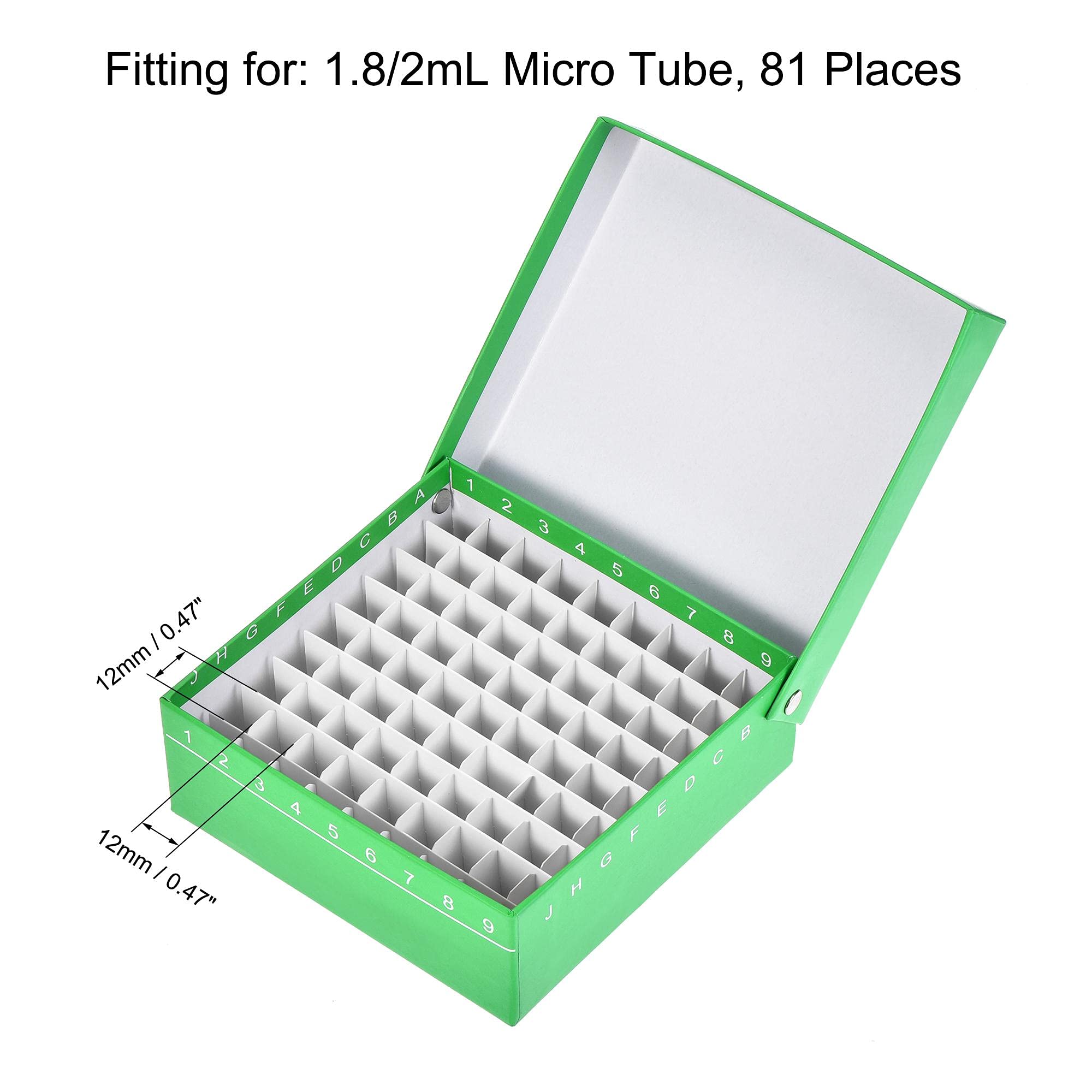 uxcell Centrifuge Tube Freezer Storage Box 81 Places Waterproof Cardboard Cryogenic Holder Rack for 1.8/2ml Microcentrifuge Tubes Vials Samples, 4in1 Set
