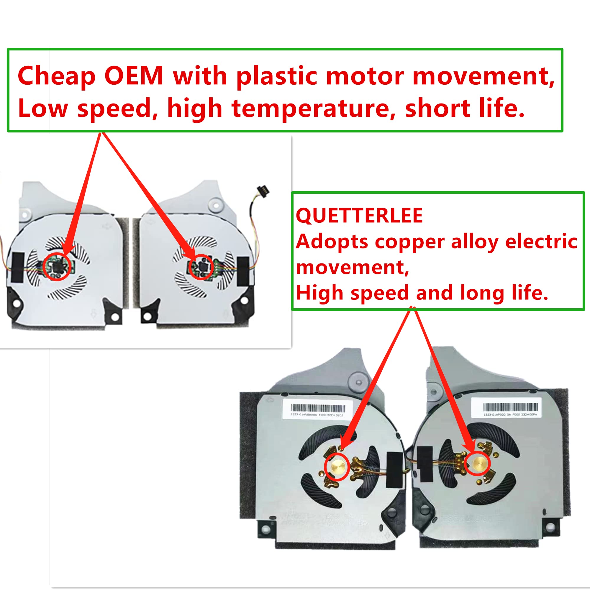 QUETTERLEE Replacement New CPU +GPU Cooling Fan for Dell G5-5590 G7-7590 G7-7790 G5 5590 G7 7590 7790 P82F Series 006KT2+0C04TH DFSCK221151811 FL1J DFSCK221051821 FM0C 12V 1A Fan