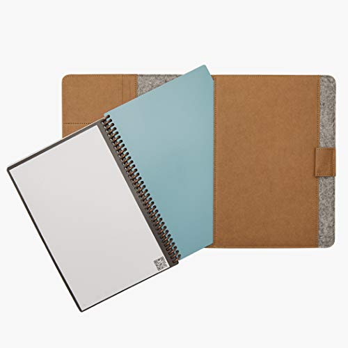 Moonsafari A5 Reusable Notebook Cover & Rocketbook Cover Smart Business Notebook Cover for Everlast, Fusion, Wave, Moleskin and More with Pen Loop & Business Card Holder - Brown,A5/Executive 8.8" x 6"