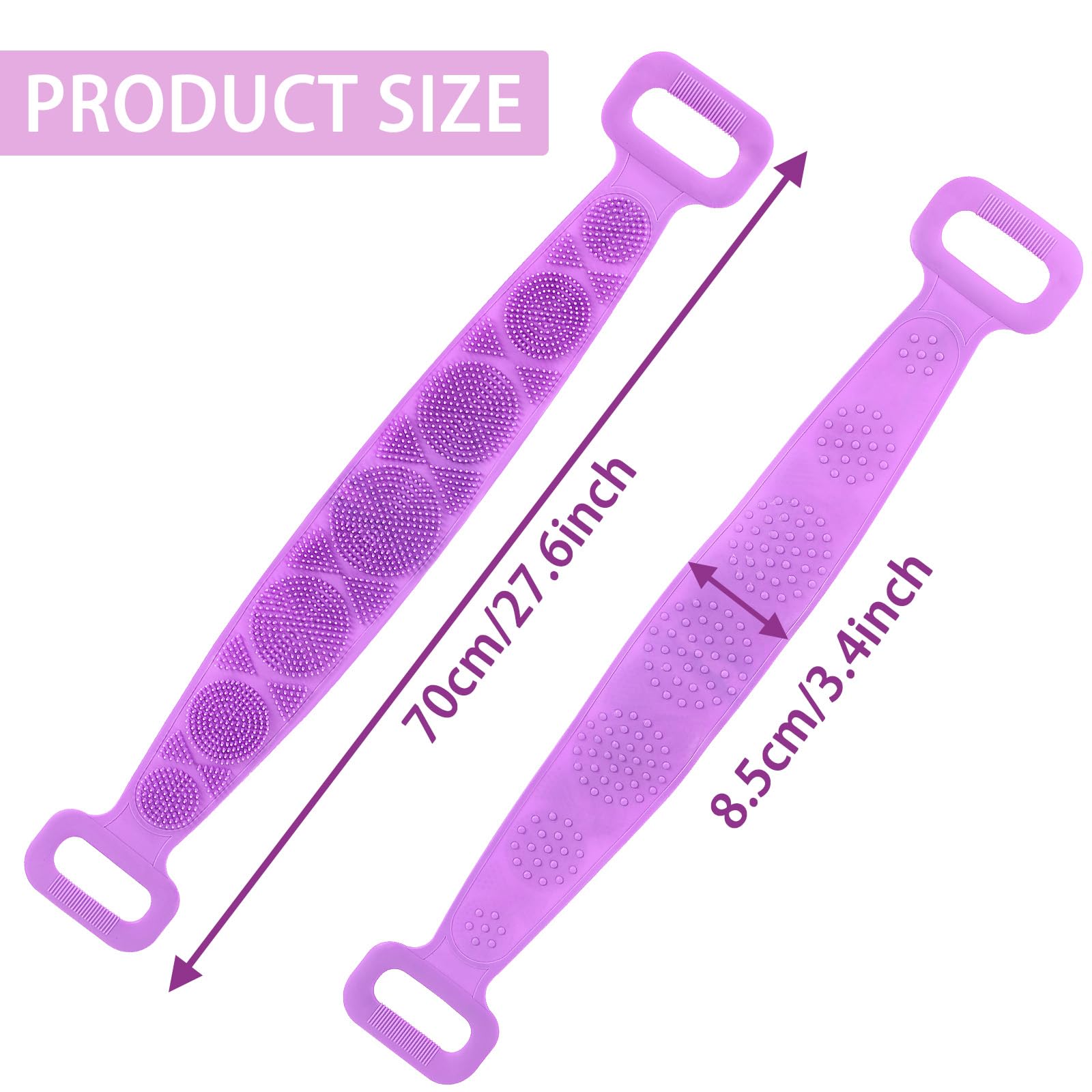 FEBSNOW 2 Pcs Silicone Back Scrubber for Shower,Silicone Body Scrubber,Exfoliating & Deep Clean,Silicone Bath Body Brush for Men and Women,Comfortable Massage and Skin Health