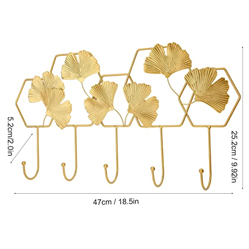 Agatige Wall Mounted Clothes Hook,Multifunctional Clothes Hanger Reusable Space Saving Coat Rack for Scarf & Bag(Gold)
