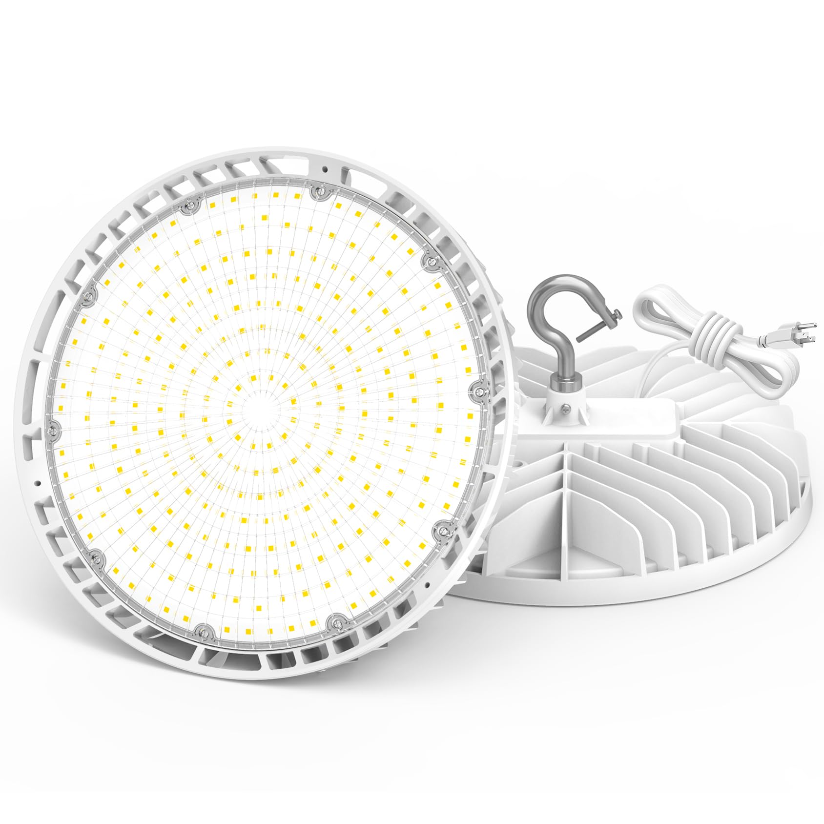 240W LED High Bay Light, 33600LM 0-10V Dimmable High Bay LED Shop Lights 5000K Daylight with US Plug 5ft Cable, UFO Commercial Bay Lighting for Warehouse Garage - UL DLC Listed (Industrial, Count, 1)