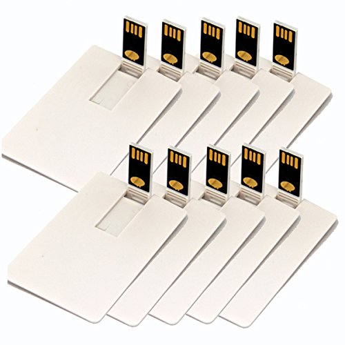 Wafer USB Bussiness Card Flash Drive Blank DIY Memory Stick Wholesale Bulk Pack 10 (128GB USB 3.0, White)