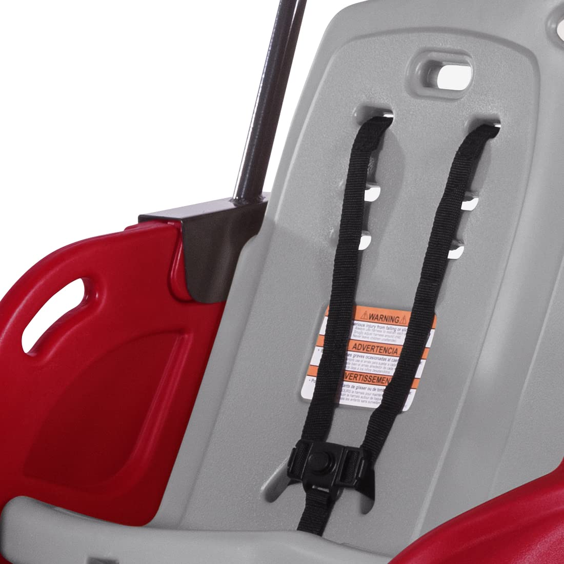 Gaggle by Foundations Parade 6 Seat Buggy Stroller with 5 Point Harness for Added Safety, Multi-Child Buggy Stroller with Soft Stop Brake, Fits Through Standard Doorways, Made in The USA (Red/Gray)