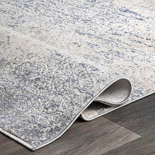 nuLOOM Twilight Tribal Distressed Area Rug, 9' x 12', Silver