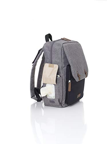 Babymel George Unisex Diaper Backpack in Grey and Black