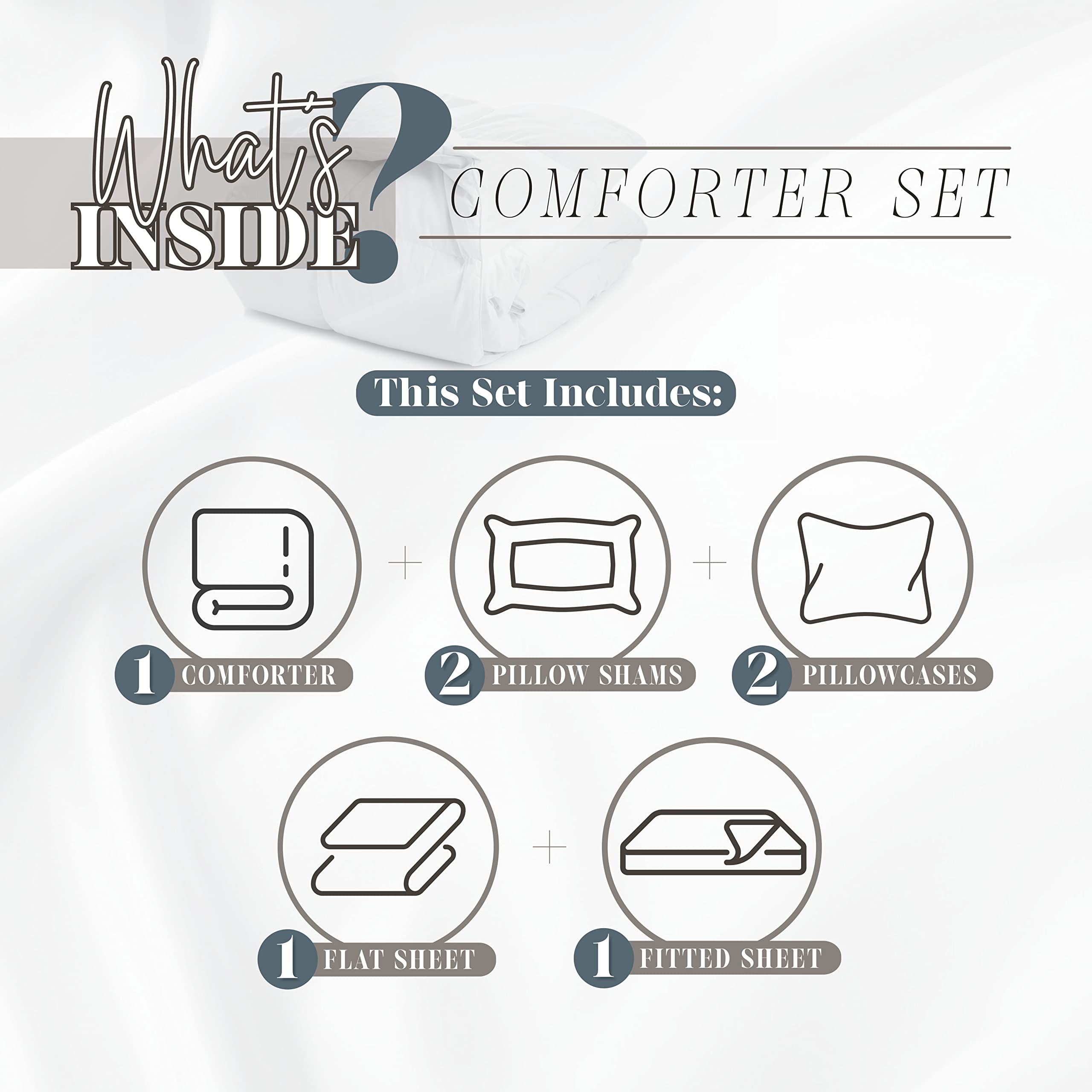 Elegant Comfort 7-Piece Bed-in-a-Bag Comforter & Sheet Set- Luxury 1500 Thread Count 7-Piece Cal King Size Bed-in-a-Bag, Cozy Bed Sheets and Comforter Set, Wrinkle and Stain Resistant, Black/Burgundy