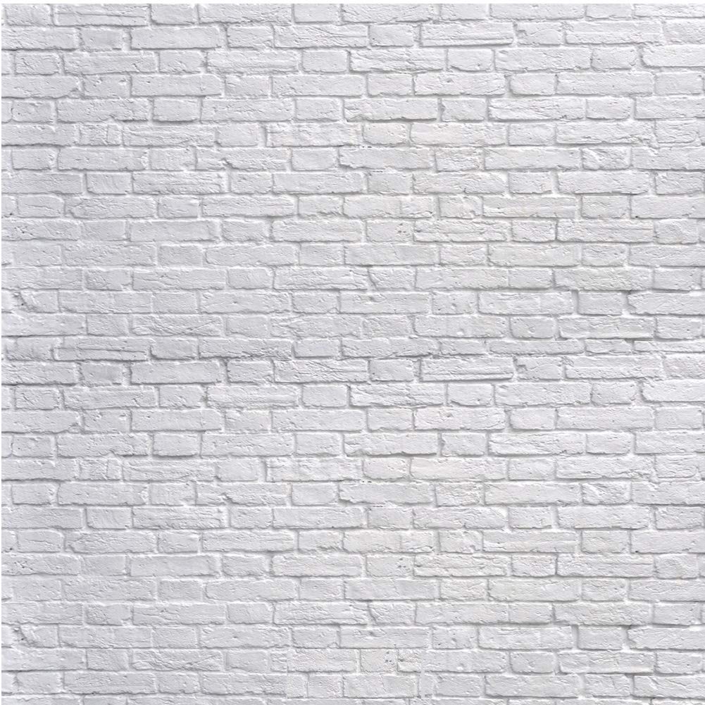 SJOLOON White Brick Wall Backdrop White Brick Photo Backdrop Thin Vinyl Photography Backdrop Background Studio Prop 10931 (8x8FT)