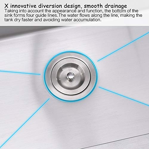 33-inch Drop In Kitchen Sink Stainless Steel -VOKIM 33 Inch Topmount Drop-in Single Bowl Handmade Stainless Steel 16 Gauge Kitchen Sink, With Dish Grid and Basket Strainer,Soap Dispenser