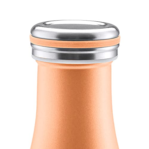 Lurch Germany Thermal Bottle for Hot and Cold Drinks Made of Double-Walled Stainless Steel (Pearl Orange, 16, oz. | 0.5l)