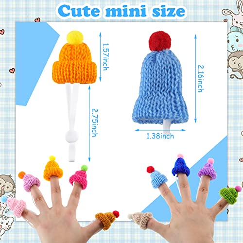 20 Pcs Pet Snake Hat with Adjustable Elastic Chin Strap, Small Reptile Animal Hamster Knitted Hat Pompon Mini Hats for Pets Snake Ball Python Lizard Guinea Pig Chameleon Iguanas Accessories Decoration