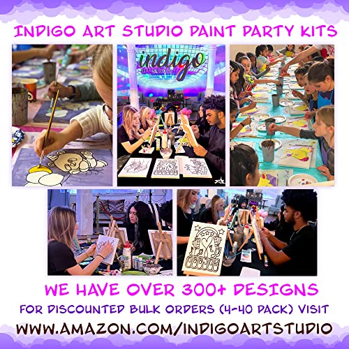 4 PACK 8x10 AFRO QUEEN PAINT PARTY SET 2 | Pre Drawn Stretched Canvas Kit | Birthday Gift | Adult Sip and BLM Party Favor | DIY Virtual Party 2 (8x10 Inches)
