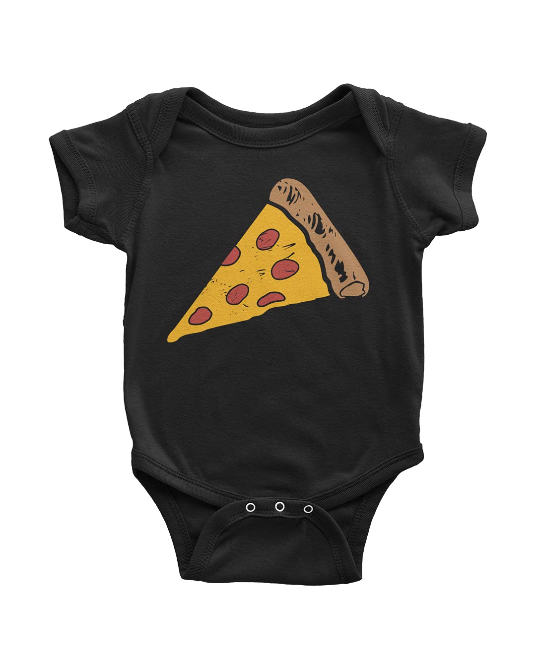 Threadrock Unisex Baby Missing Slice Infant Bodysuit - 6 Months, Black