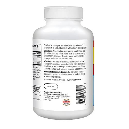 21st Century Calcium 500 mg Plus D3 Tablets, 400 Count
