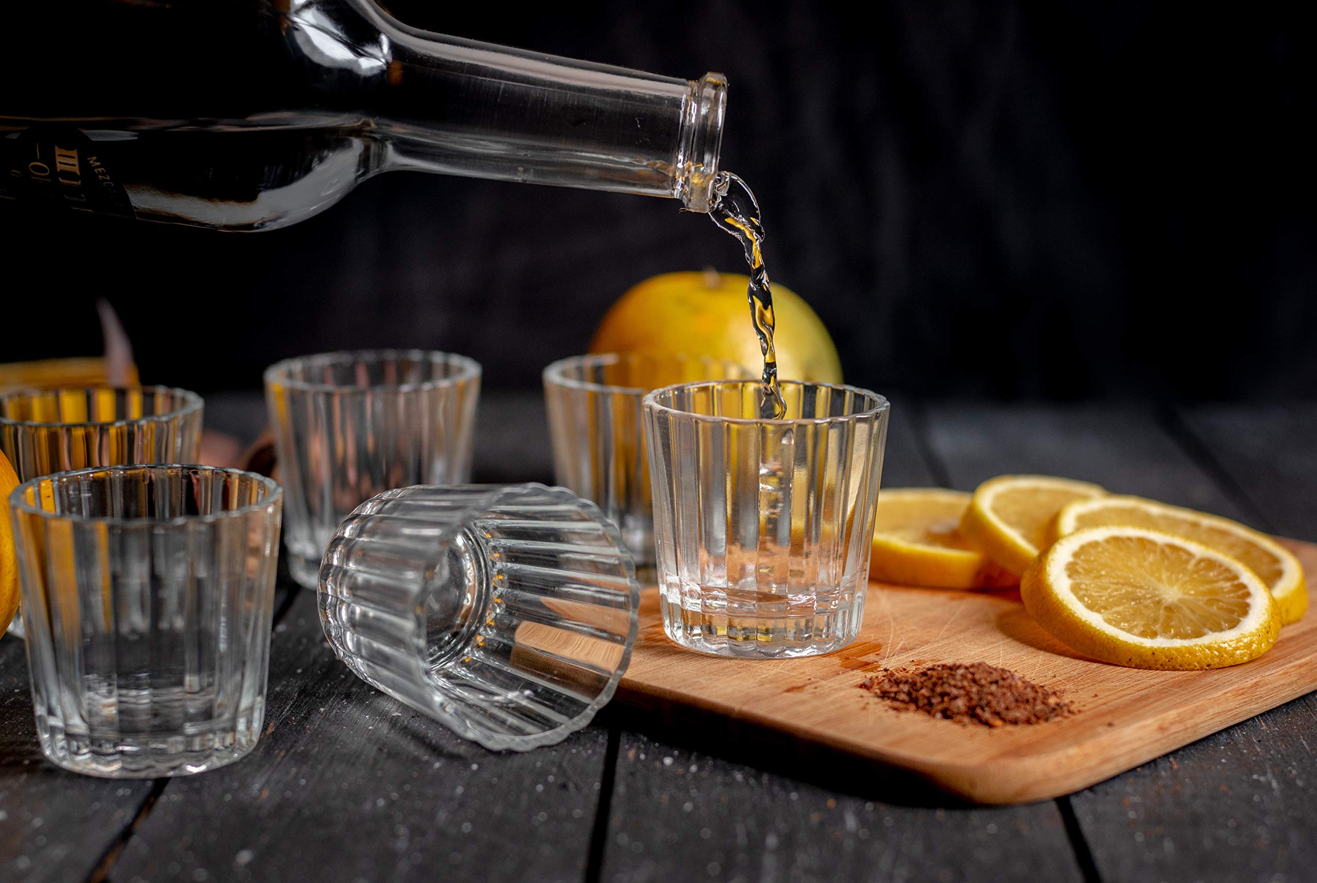 3BL Endurance Tequila/Mezcal Shot Glasses, SET OF SIX, Double Shot Size (2.7 oz)