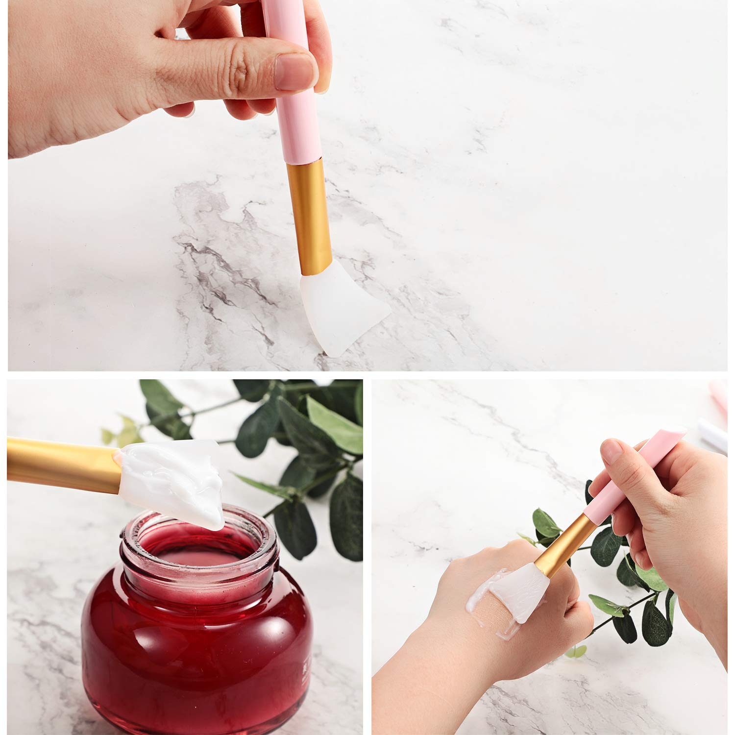 Patelai 20 Pieces Soft Silicone Facial Mud Applicator Clay Tools Face Mask Brushes Beauty Tools for Sleeping Mud Mask Hairless Body Lotion and Body Butter