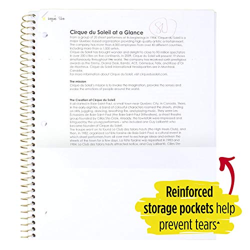 Five Star Spiral Notebooks, 1 Subject, College Ruled, 11" x 8-1/2", Cute Designs Bright Colors, 3 Pack (51180)