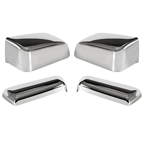 KUAFU Tow Mirror Cap Cover Chrome Compatible With 2014-2019 Chevy Silverado GMC Sierra 1 Pair Replacement For 23444125 23444126 23444119 23444120 1 Pair