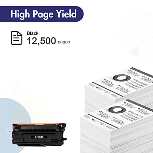 655A Toner Cartridge Compatible Replacement for HP 655A CF450A Black Toner Cartridge for HP Color Laserjet Enterprise M652n M652dn M653dn M653x M653dh MFP M681dh M681f M682z Printer Ink (1-Pack)