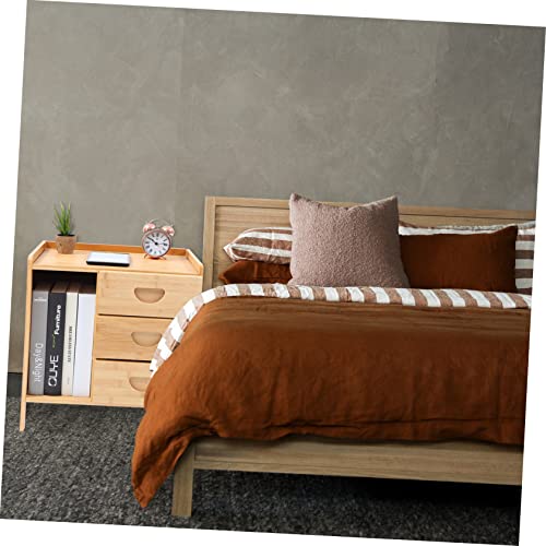Homoyoyo 1pc Bedside Table Sofa Side Table Night Table Couch End Tables Mini Furniture Wood Decor Home Furniture Sofa Bedside Table Simple Wood Night Table Wooden Bedside Table Locker Books