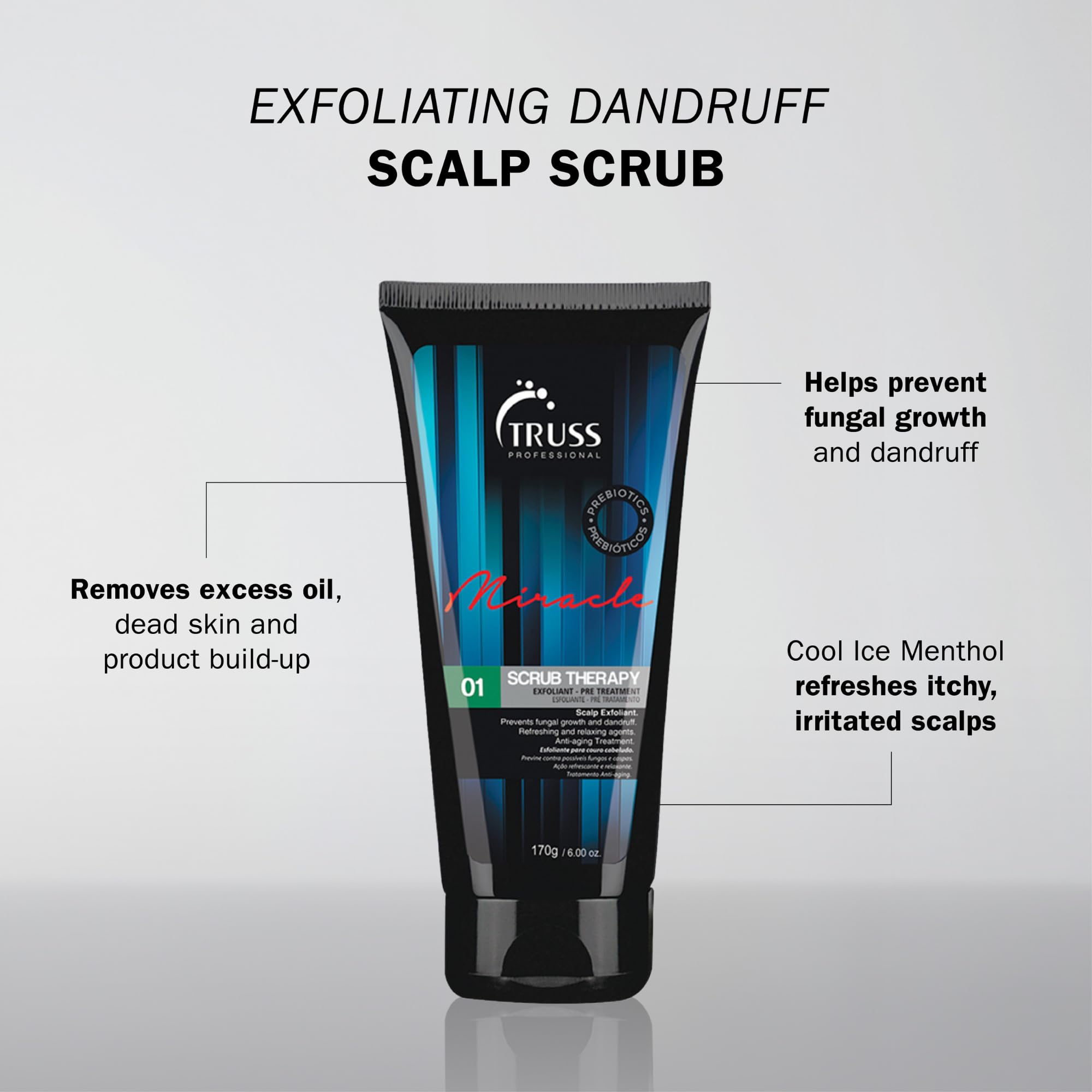 TRUSS Scrub Therapy Scalp Exfoliant Treatment - Anti Dandruff Treatment For Dry, Itchy & Flaky Scalp - Antibacterial Exfoliator
