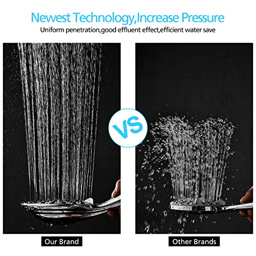 SOKA High Pressure Shower Heads with 6 Spray Setting Massage Spa 6" Showerhead with Handheld Shower Head with Extra Long Hose 59 Inches(5 Feet)And Adjustable Bracket Chrome